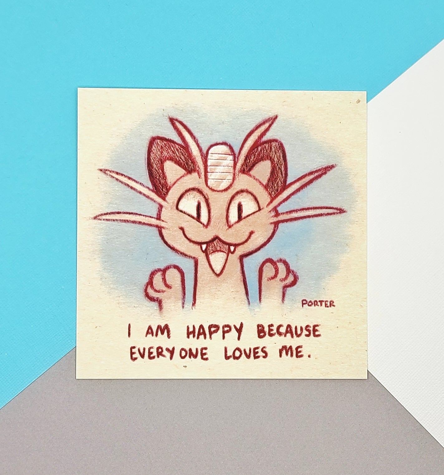Meow Everybody Loves Me Mini Print – porterillustration