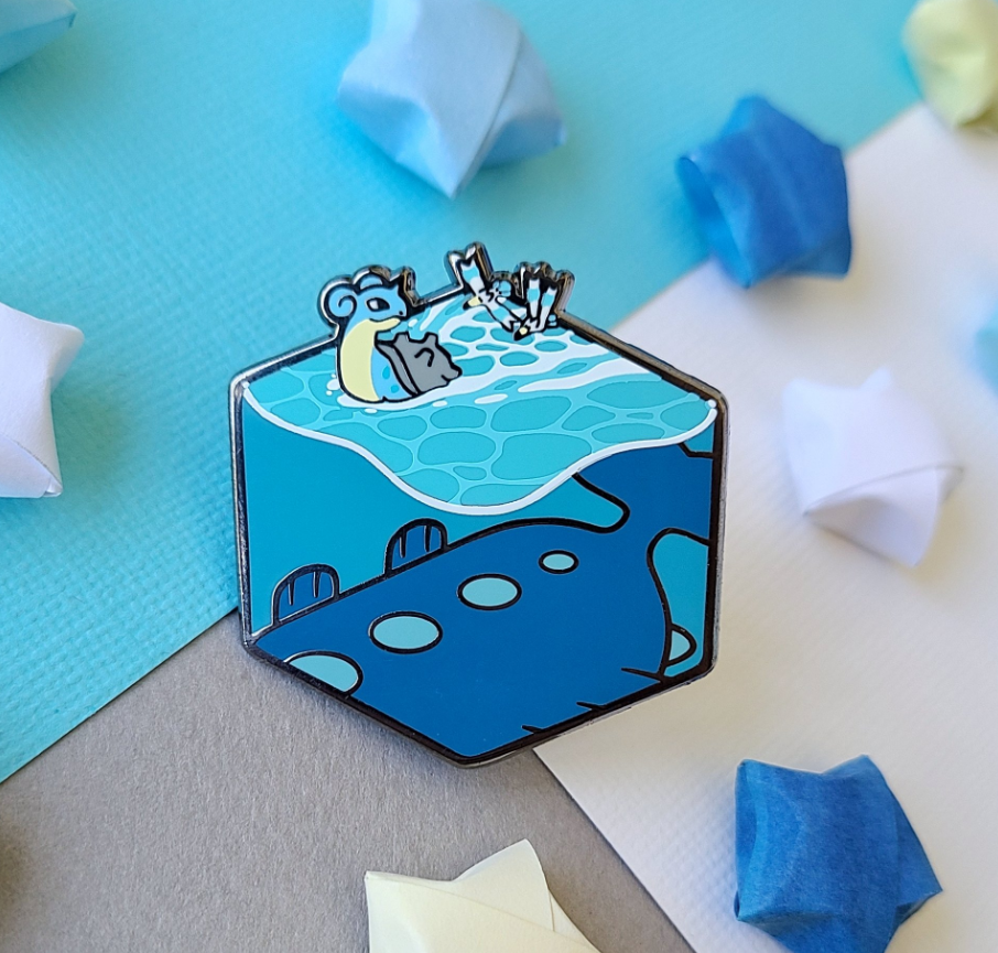 PokeHabitat: Open Ocean Enamel Pin – porterillustration