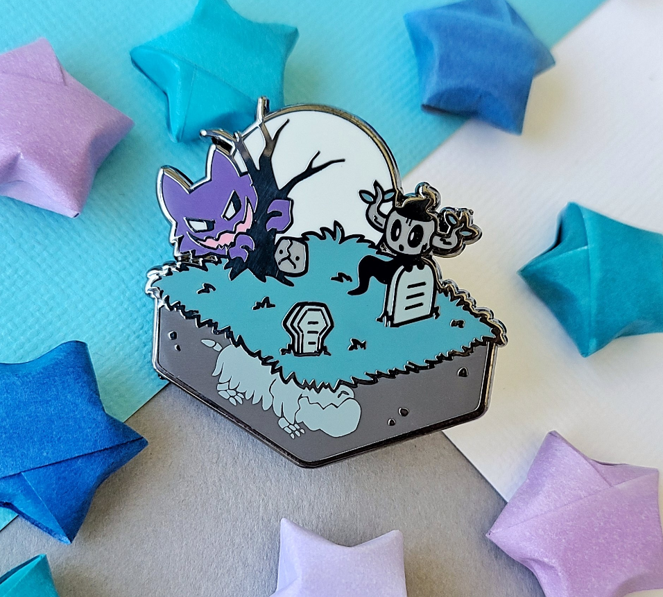 PokeHabitat: Graveyard Enamel Pin – porterillustration