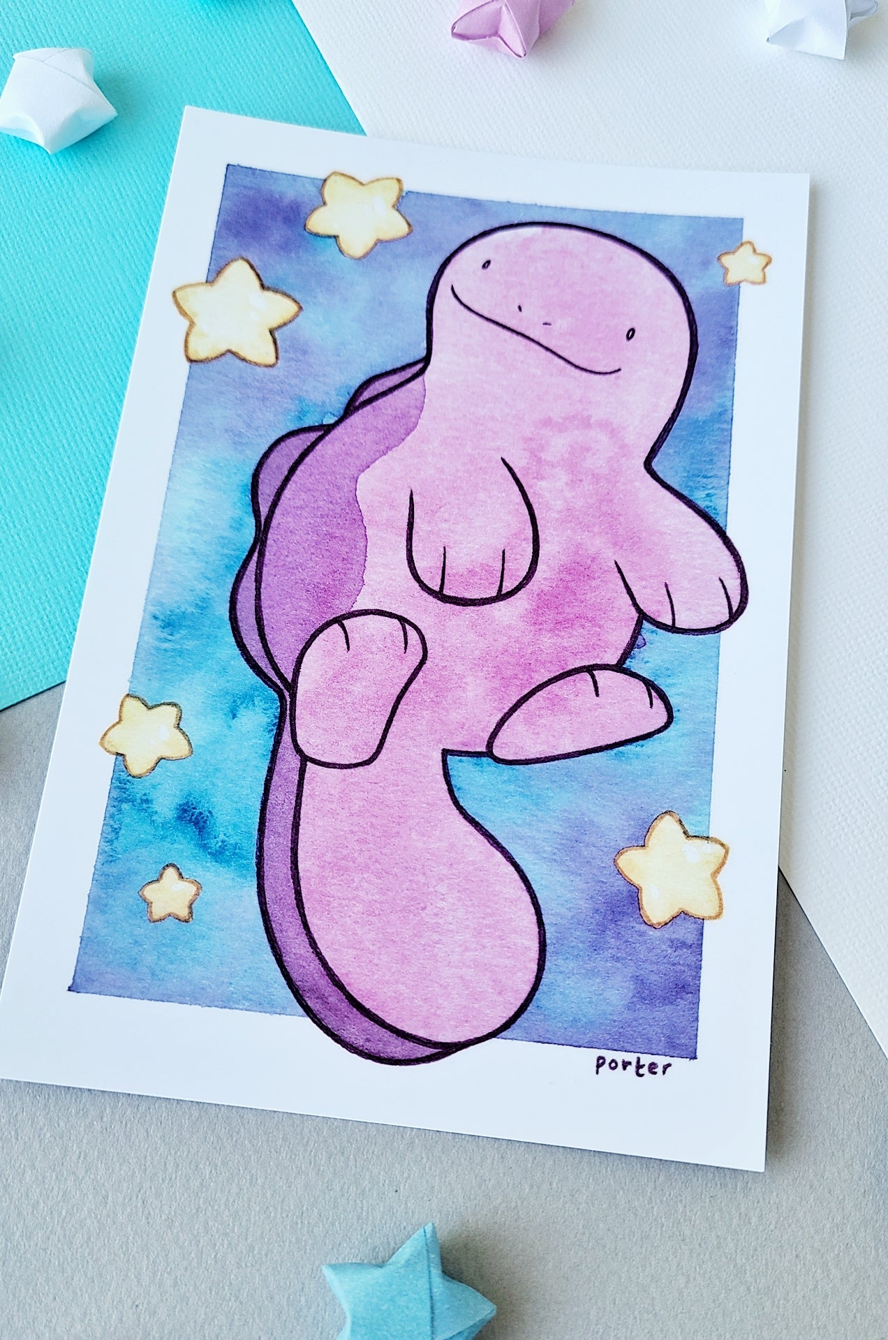 Starry Quag Mini Print - Normal and Shiny – porterillustration